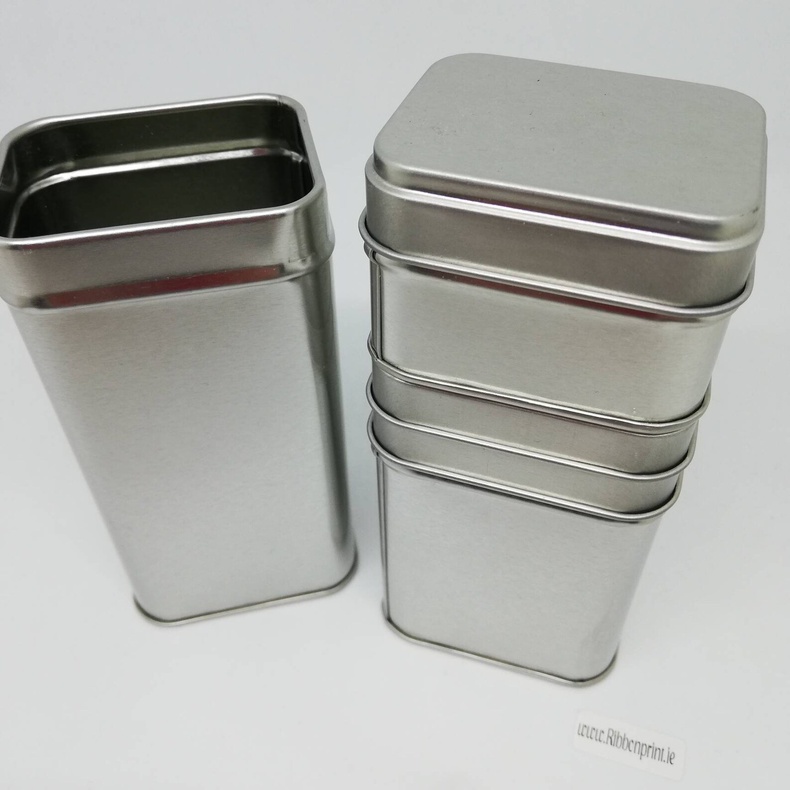 Tall Silver Rectangle Tins 5's 3 Sizes Stackable Tins | Etsy