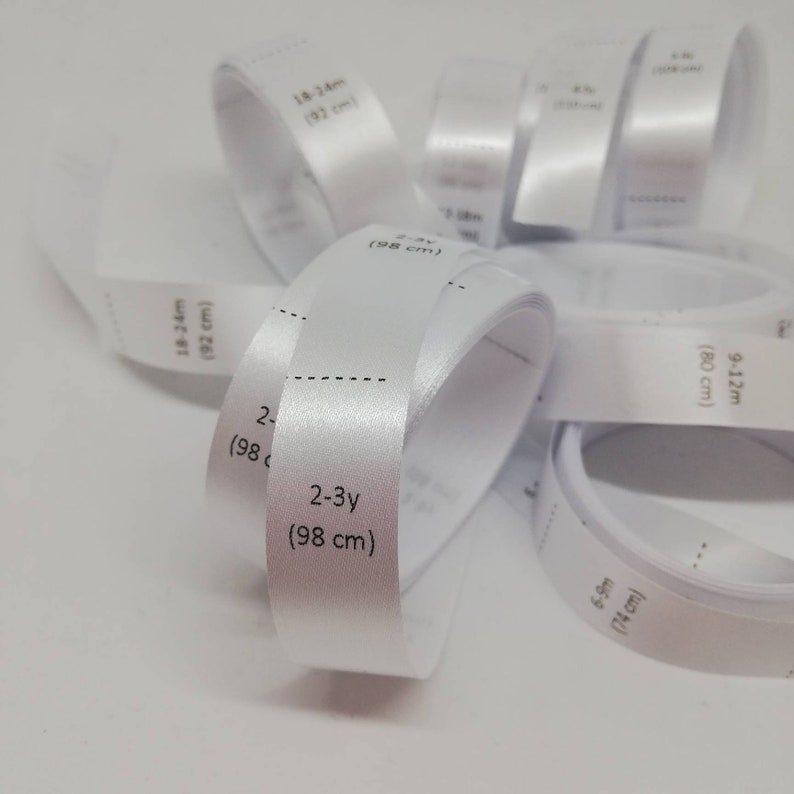 Kids Printed Garment Age Tags Foldable Size Labels 20 - Etsy UK