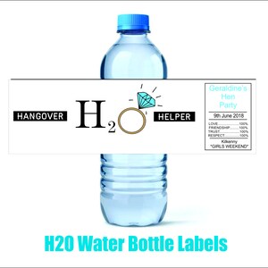 H20 - Pdf Editable File - Hangover Helper- Bridal Shower Labels - Water ...