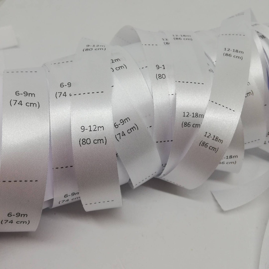 Printed Garment Age Tags - Foldable - Size Labels - 20 Washcare Labels ...