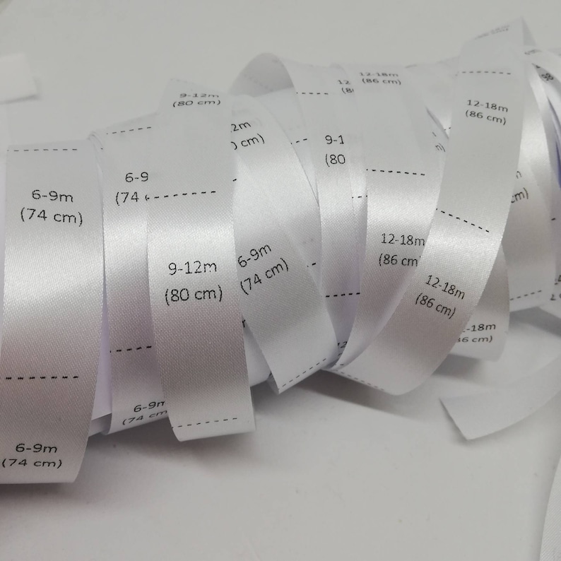 Printed Garment Age Tags Foldable Size Labels 20 | Etsy