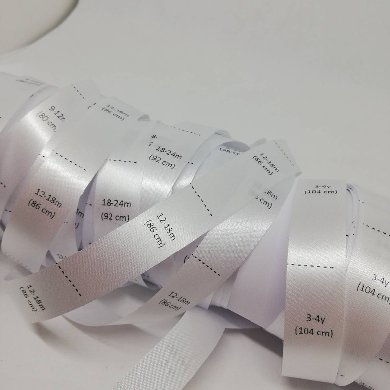 Printed Garment Age Tags Foldable Size Labels 20 | Etsy