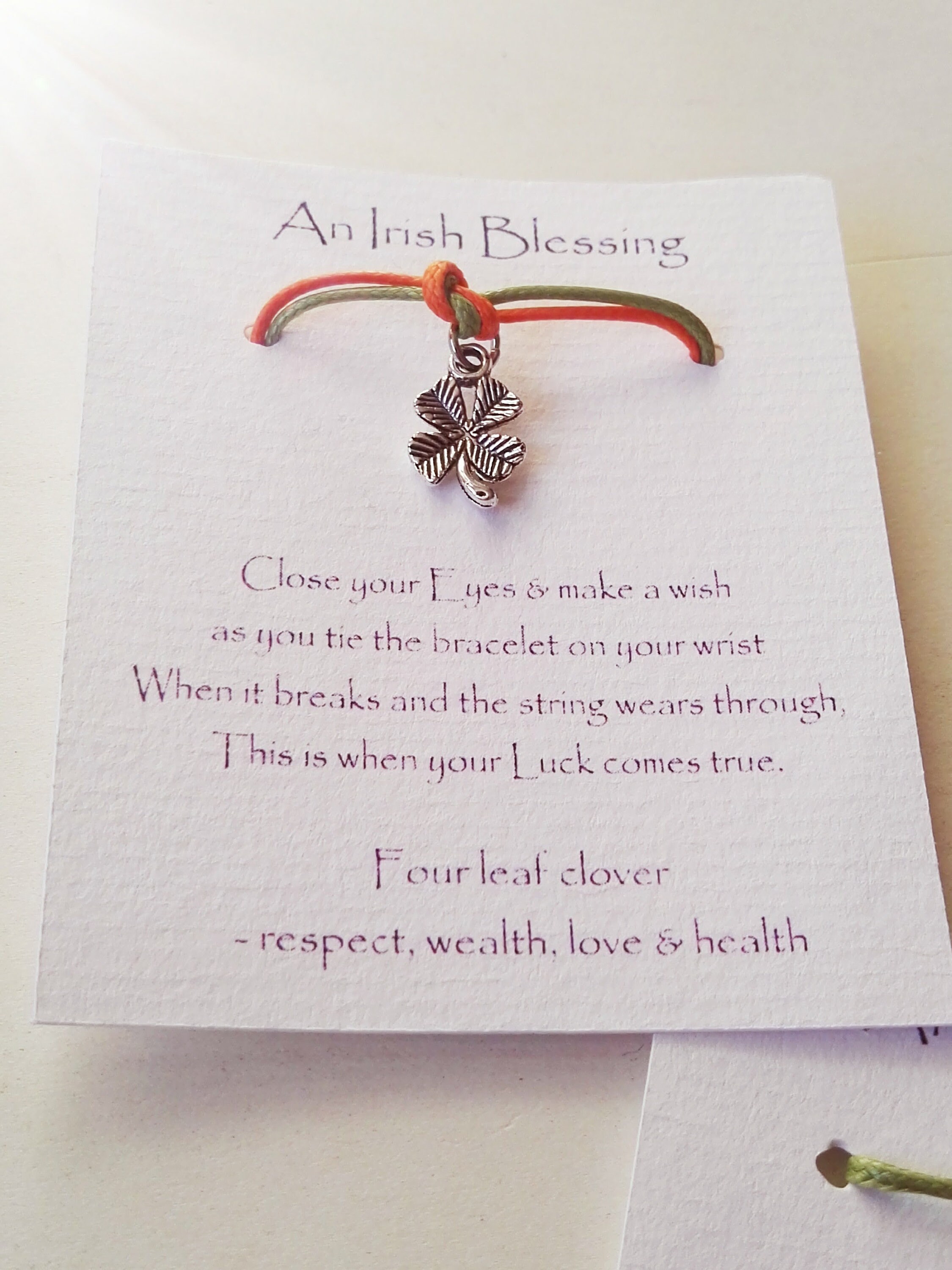 An Irish Blessing Wedding Favours Friendship Bracelet | Etsy