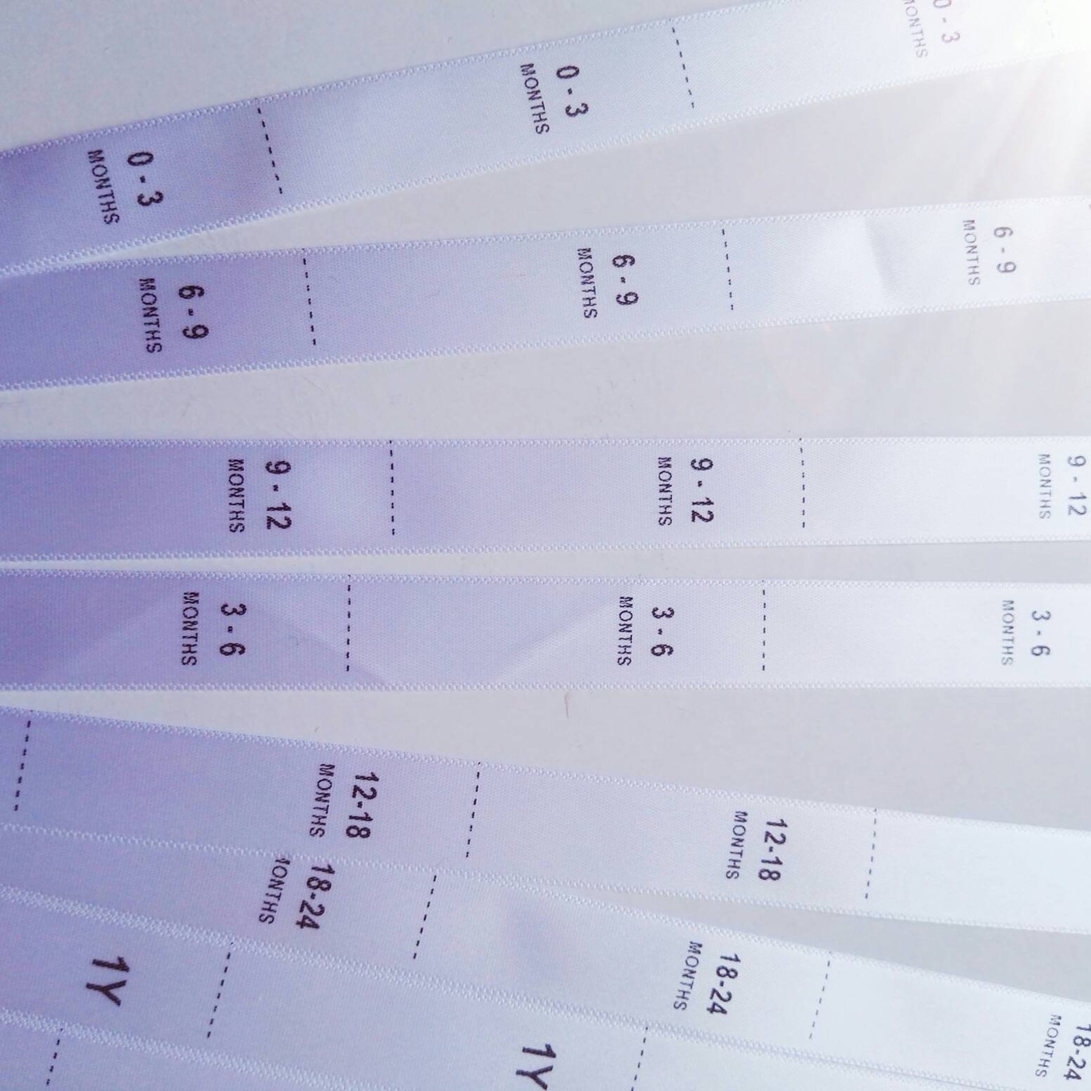 Printed Garment Age Tags Foldable Size Labels 20 | Etsy