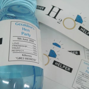 H20 - Pdf Editable File - Hangover Helper- Bridal Shower Labels - Water ...