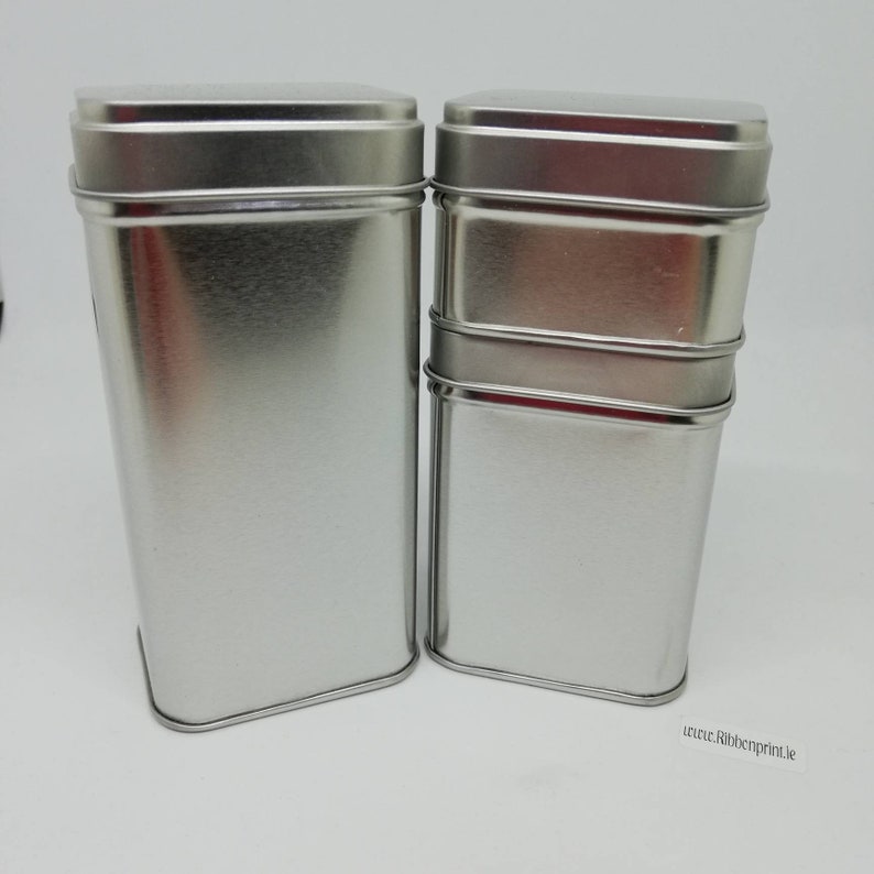 Tall Silver Rectangle Tins 5's 3 Sizes Avail Stackable - Etsy