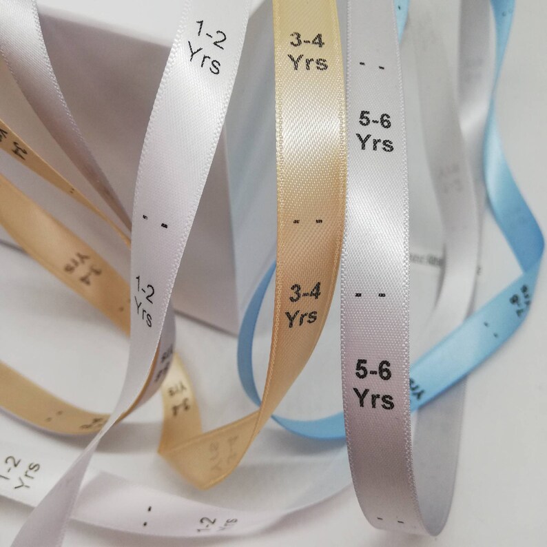 Kids Printed Garment Age Tags Foldable Size Labels 20 - Etsy UK