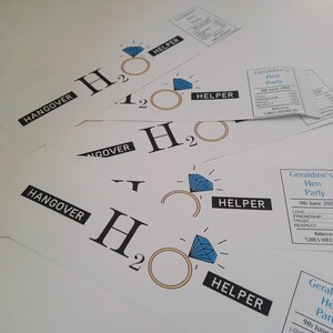 H20 - Pdf Editable File - Hangover Helper- Bridal Shower Labels - Water ...