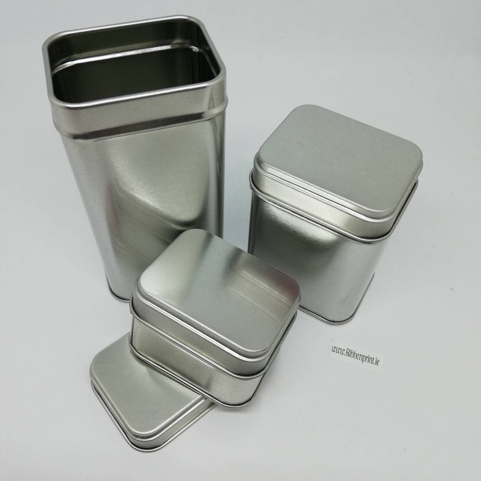 Tall Silver Rectangle Tins 5's 3 Sizes Stackable Tins | Etsy