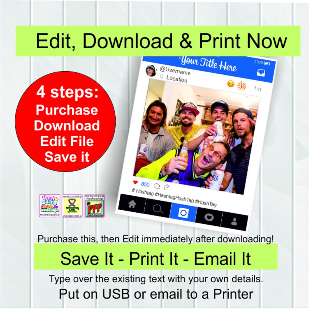 Social Media Frame Prop Editable Download Custom Design Photo Prop ...