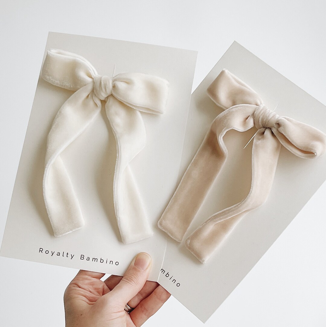 Luxe Velvet Long Tail Ribbon Bow - Etsy