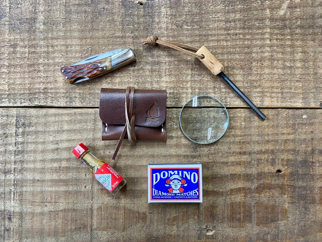 Handmade Leather Magnifying Glass Case: Bushcraft Solar Fire Starter - Etsy