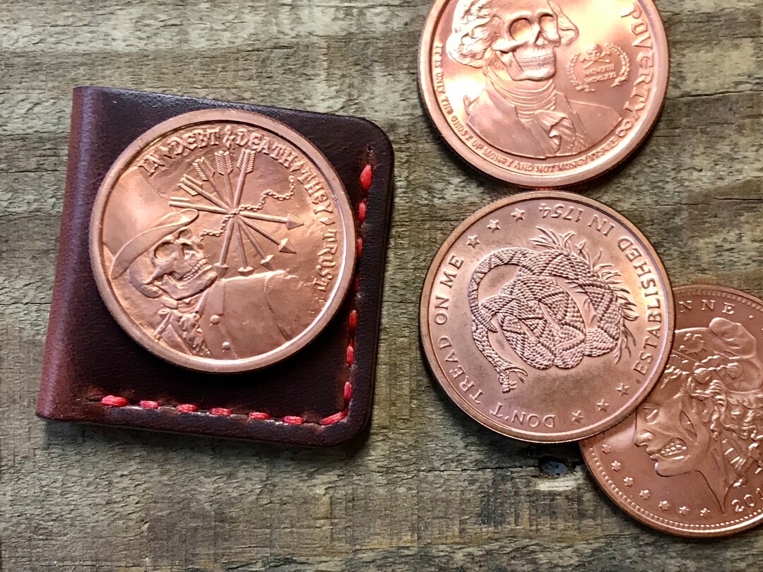 Black Leather Coin Slip: 1.5" Challenge Coin Protector, EDC, USA Made ...