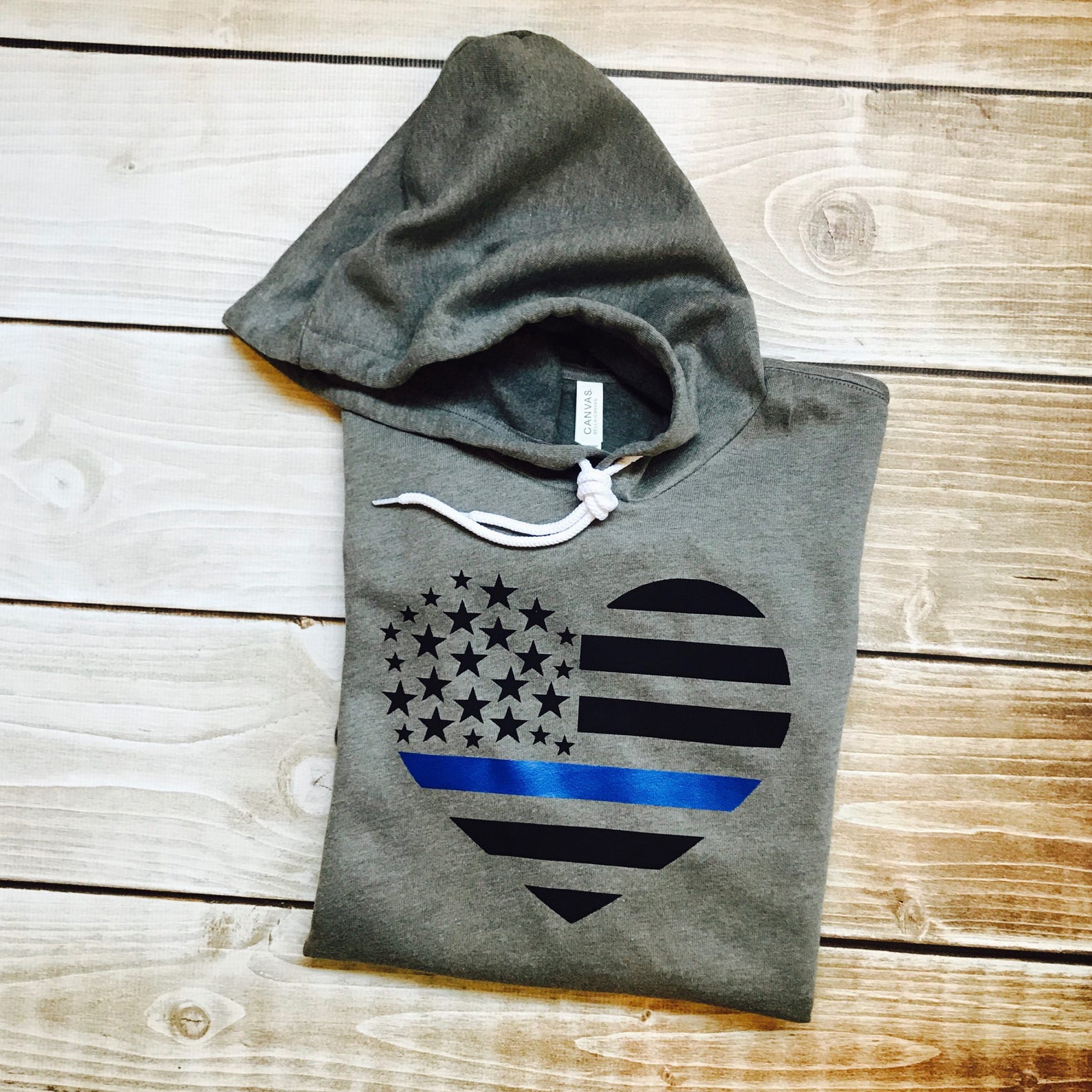 Thin Blue Line Heart Hooded Sweatshirt also Red Line Gold - Etsy