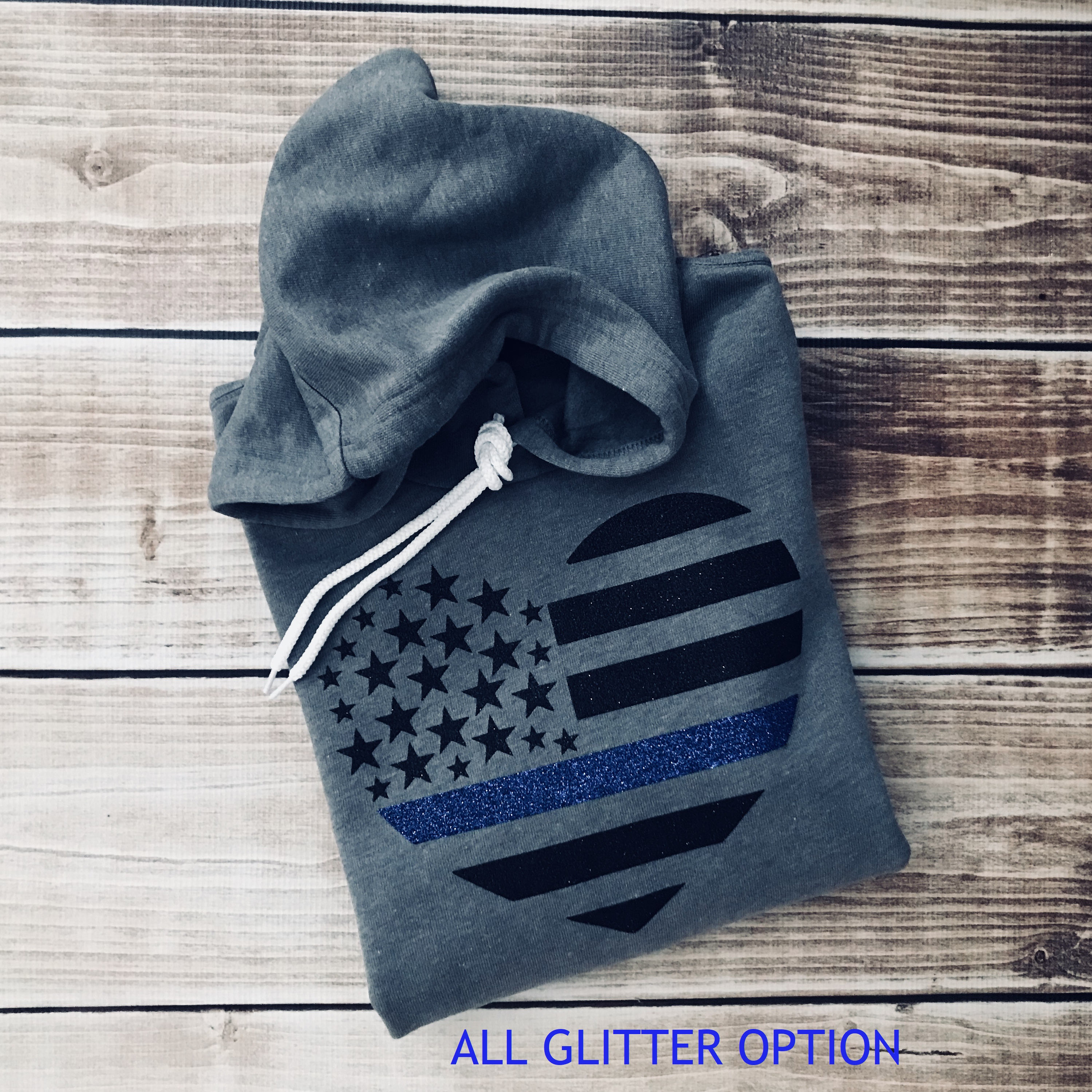 Thin Blue Line Heart Hooded Sweatshirt also Red Line Gold - Etsy