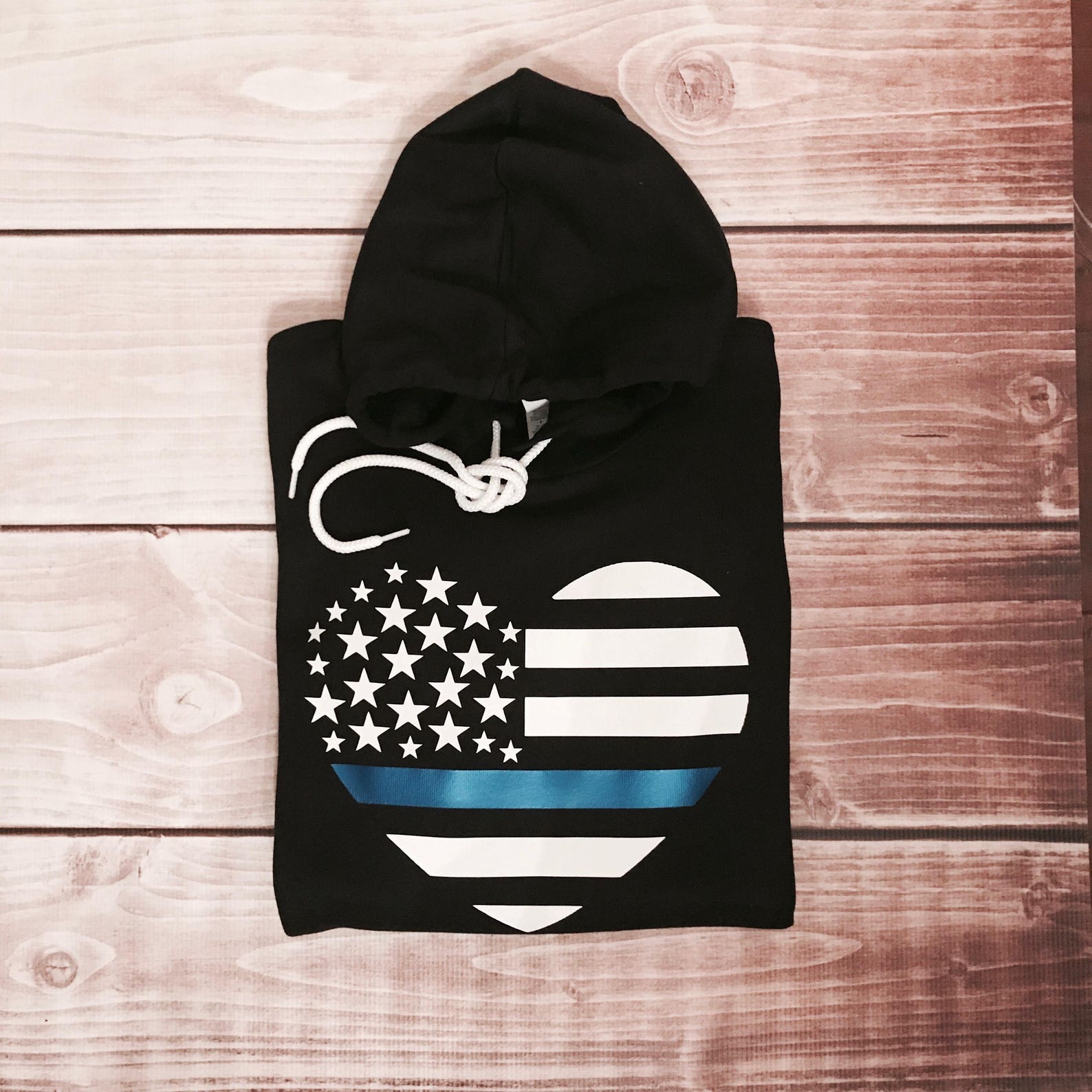 Thin Blue Line Heart Hooded Sweatshirt also Red Line Gold - Etsy