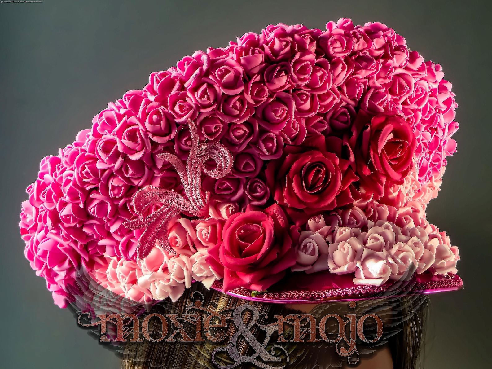 Pink Captain Hat: Roses, Military Soldier Embellished Officer's Hat ...
