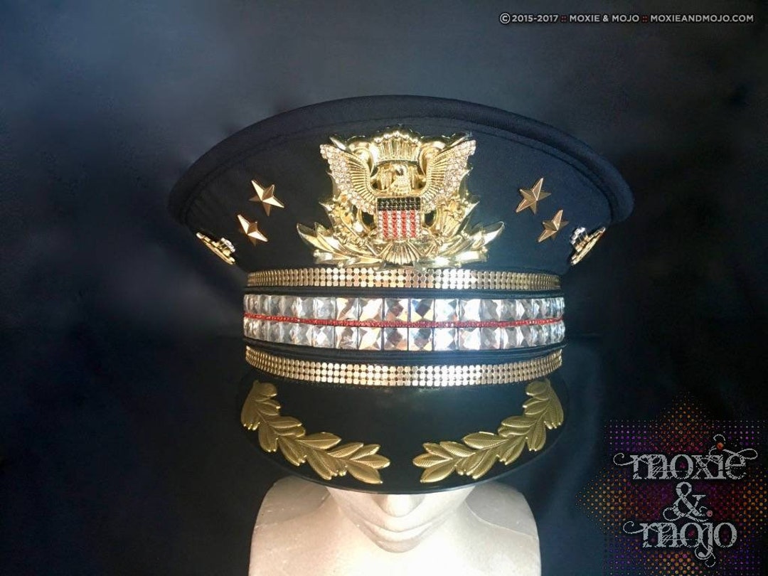Captain's Hat: Military Admiral Decorated Soldier Hat - Perfect for ...