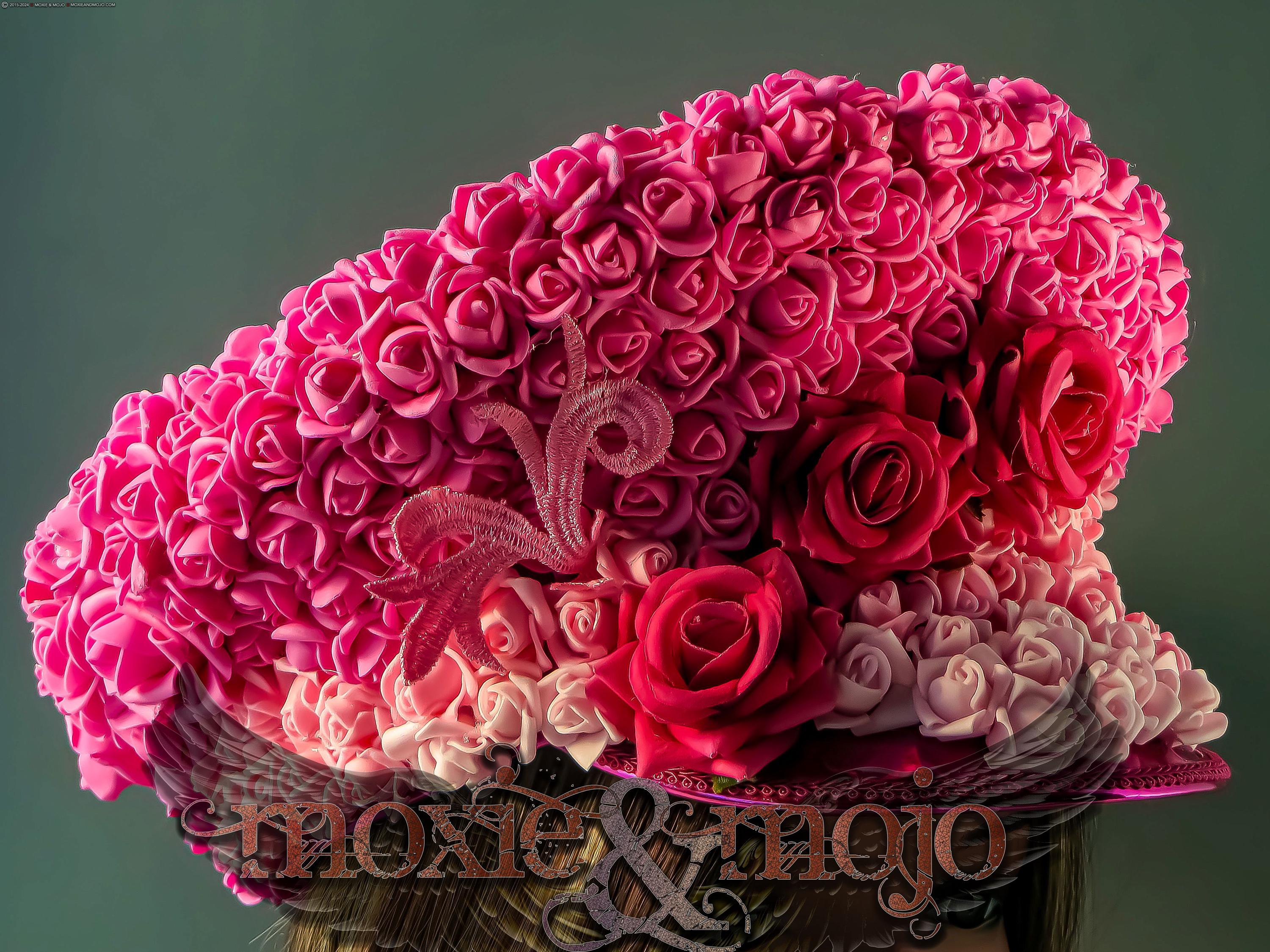 Pink Captain Hat: Roses, Military Soldier Embellished Officer's Hat ...