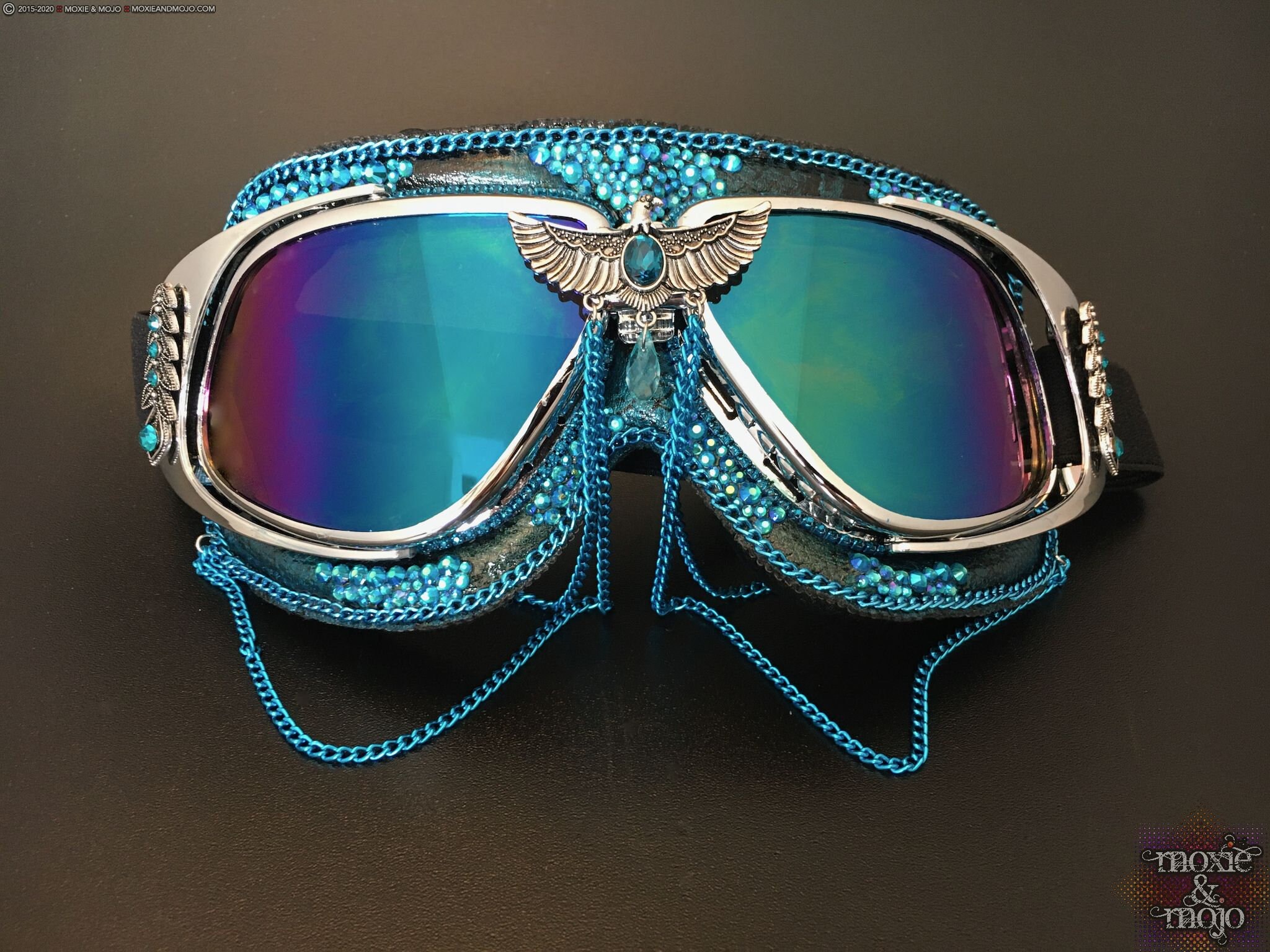 Luxury Goggles. Unique Blue Bird Embellished Protective - Etsy
