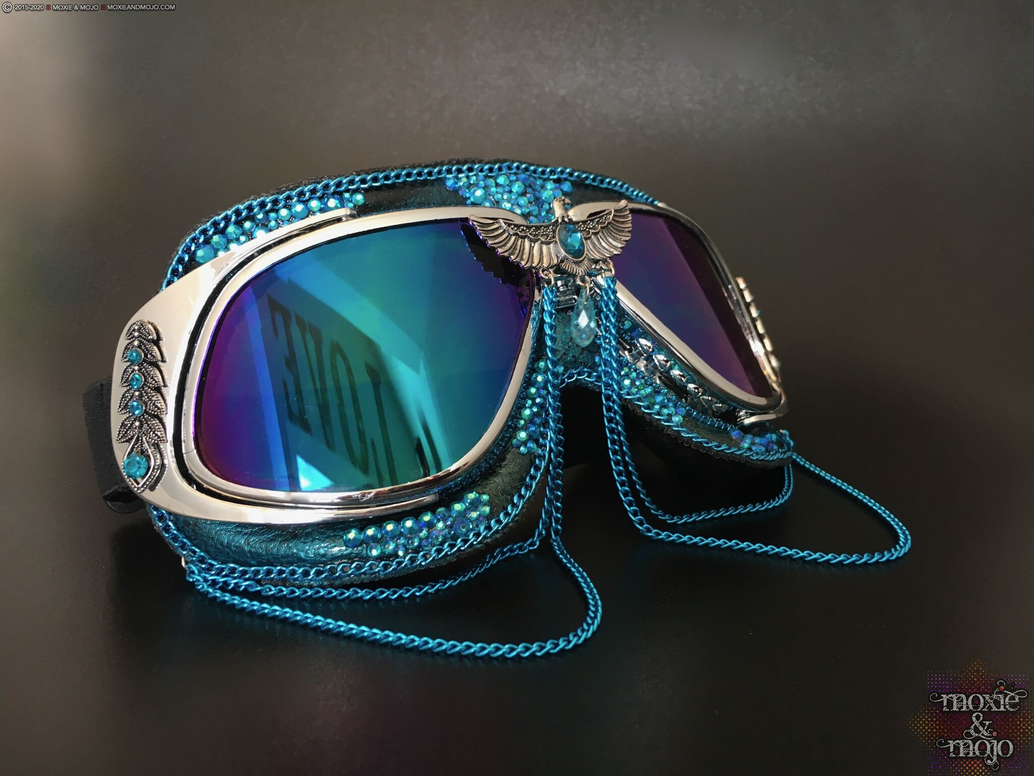Luxury Goggles. Unique Blue Bird Embellished Protective - Etsy
