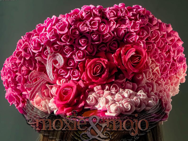 Pink Captain Hat: Roses, Military Soldier Embellished Officer's Hat ...