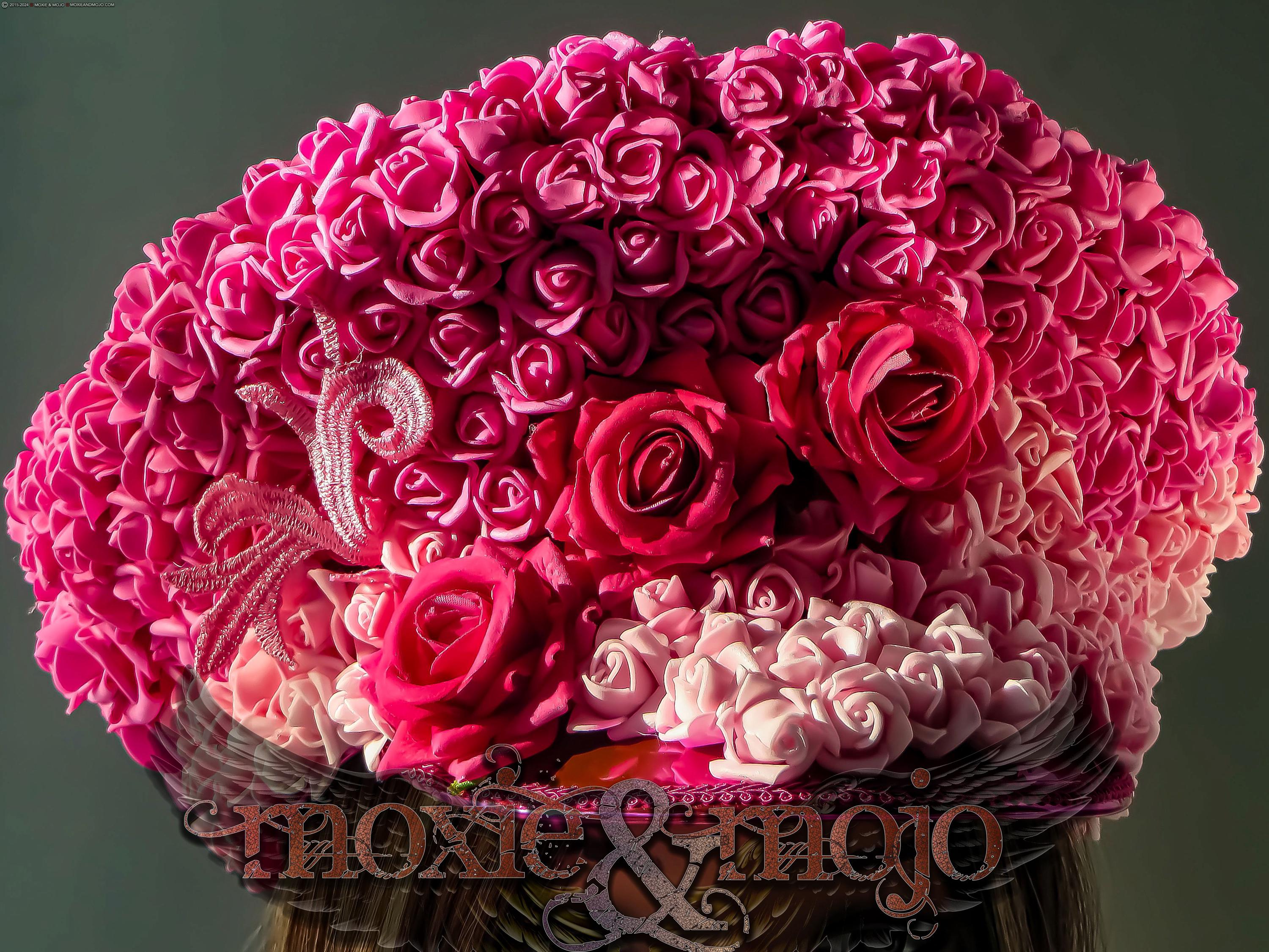 Pink Captain Hat: Roses, Military Soldier Embellished Officer's Hat ...