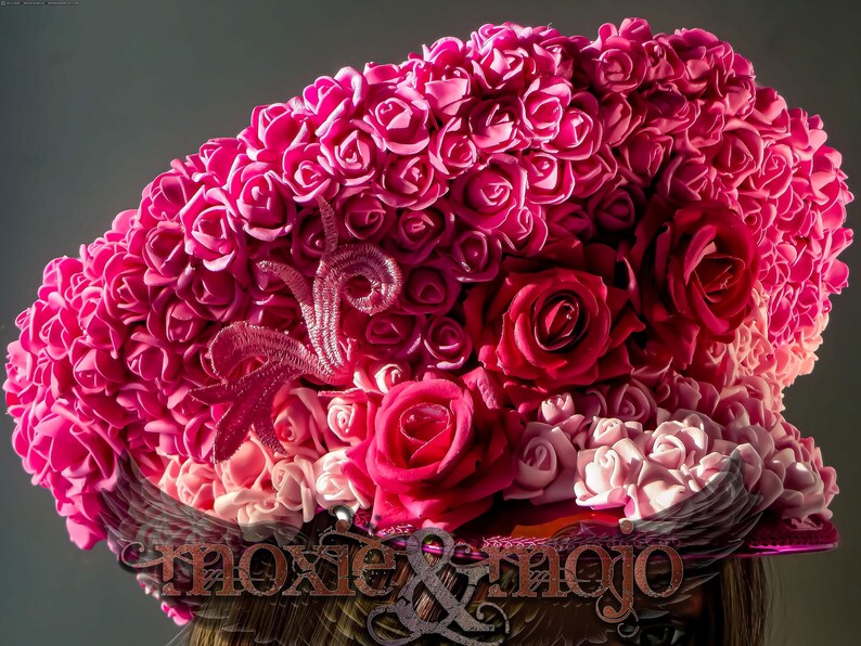 Pink Captain Hat: Roses, Military Soldier Embellished Officer's Hat ...