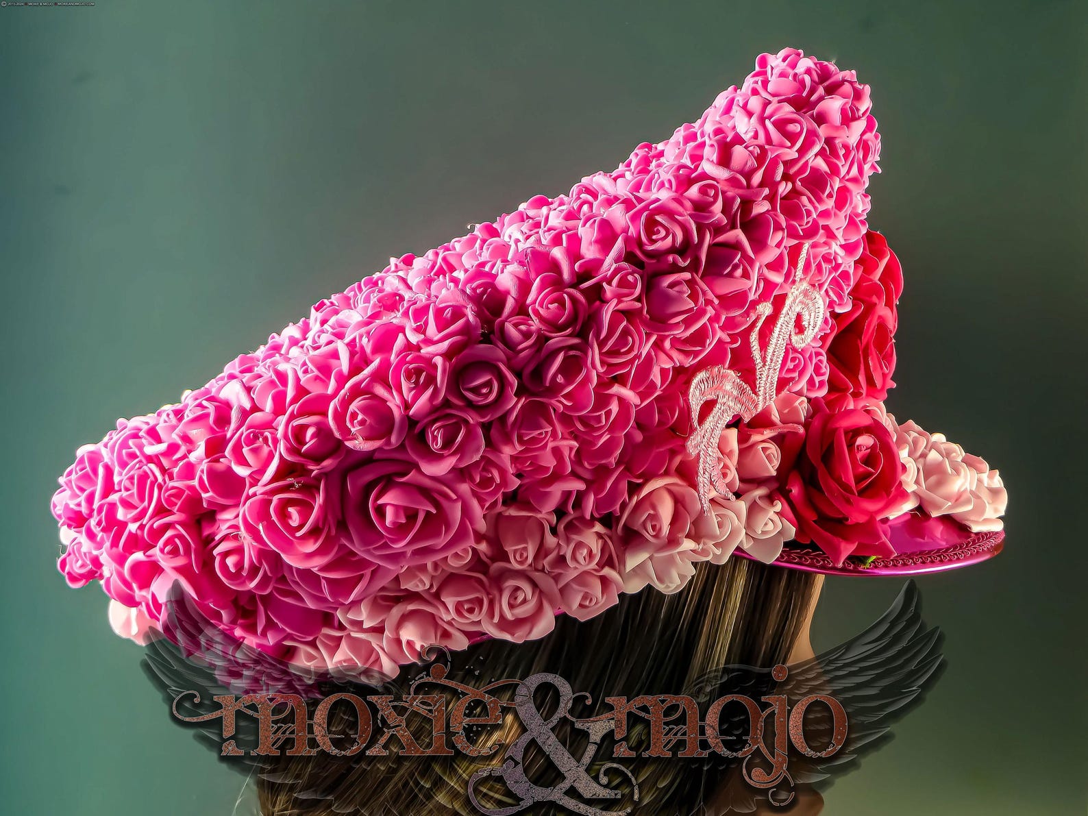 Pink Captain Hat: Roses, Military Soldier Embellished Officer's Hat ...