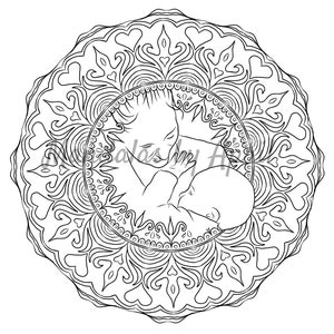 Pregnancy and Newborn Mandala Colouring in Printable, Gift for Mom - Etsy
