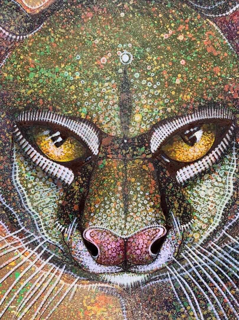 Jaguarundi: ORIGINAL ART Acrylic Color drawing Painting | Etsy