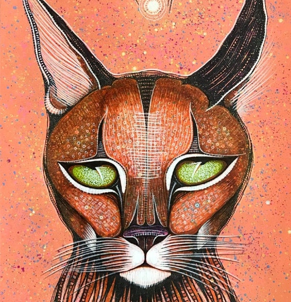 Realistic Wild Cat Artwork ORIGINAL Watercolor Lynx Painting ...