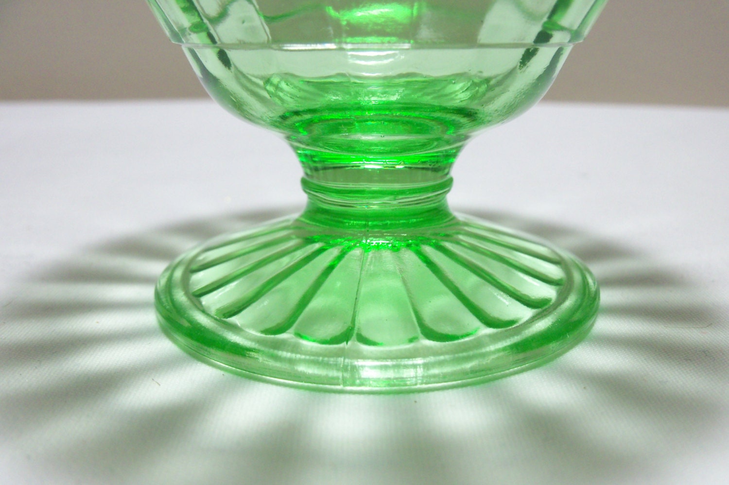 Green Depression Glass Block Optic Two Cone Sherbets - Etsy