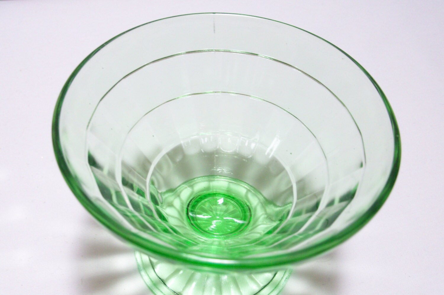 Green Depression Glass Block Optic Two Cone Sherbets - Etsy