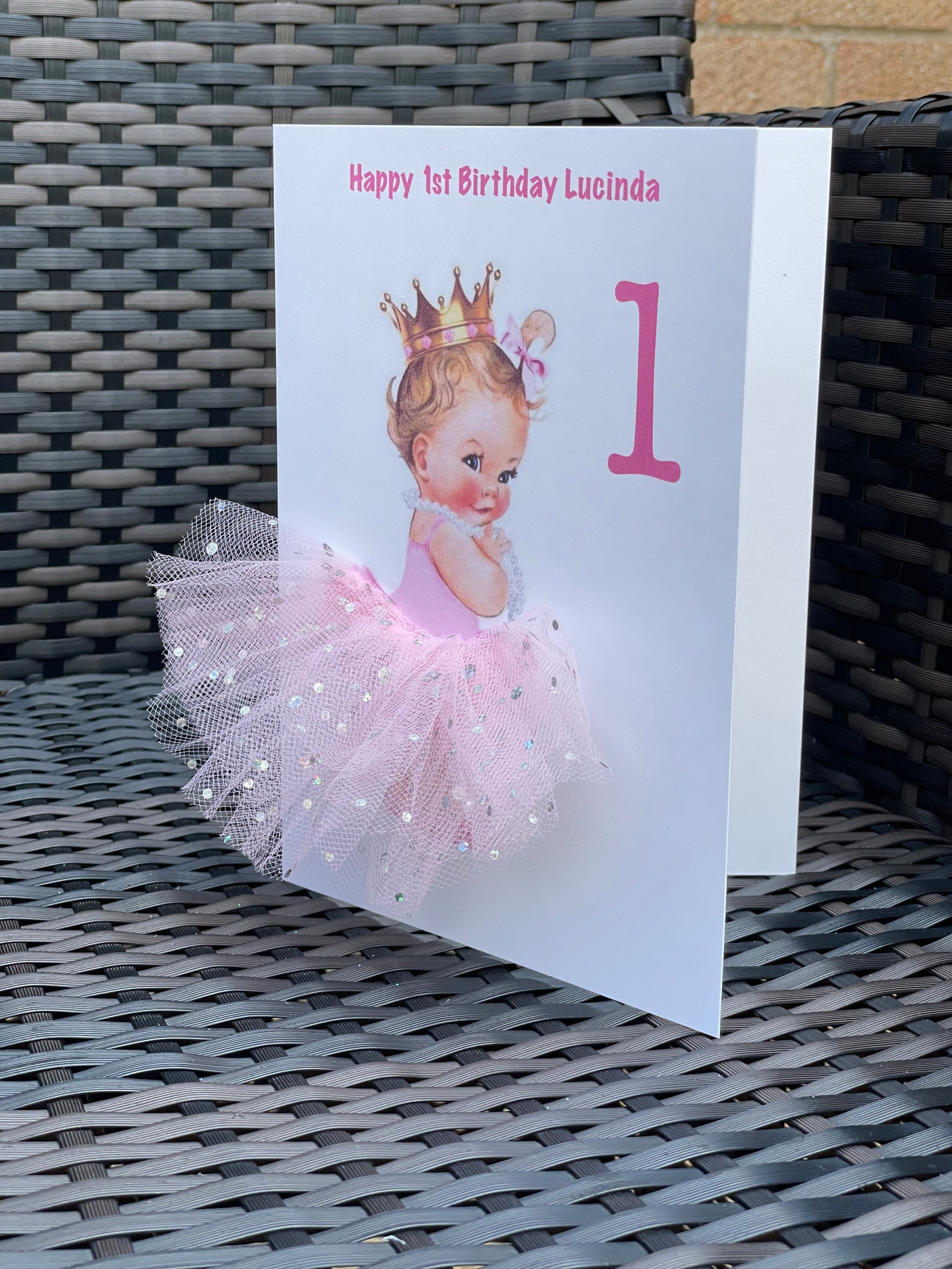 A5 personalised 3d first baby girl birthday card any age 1st | Etsy