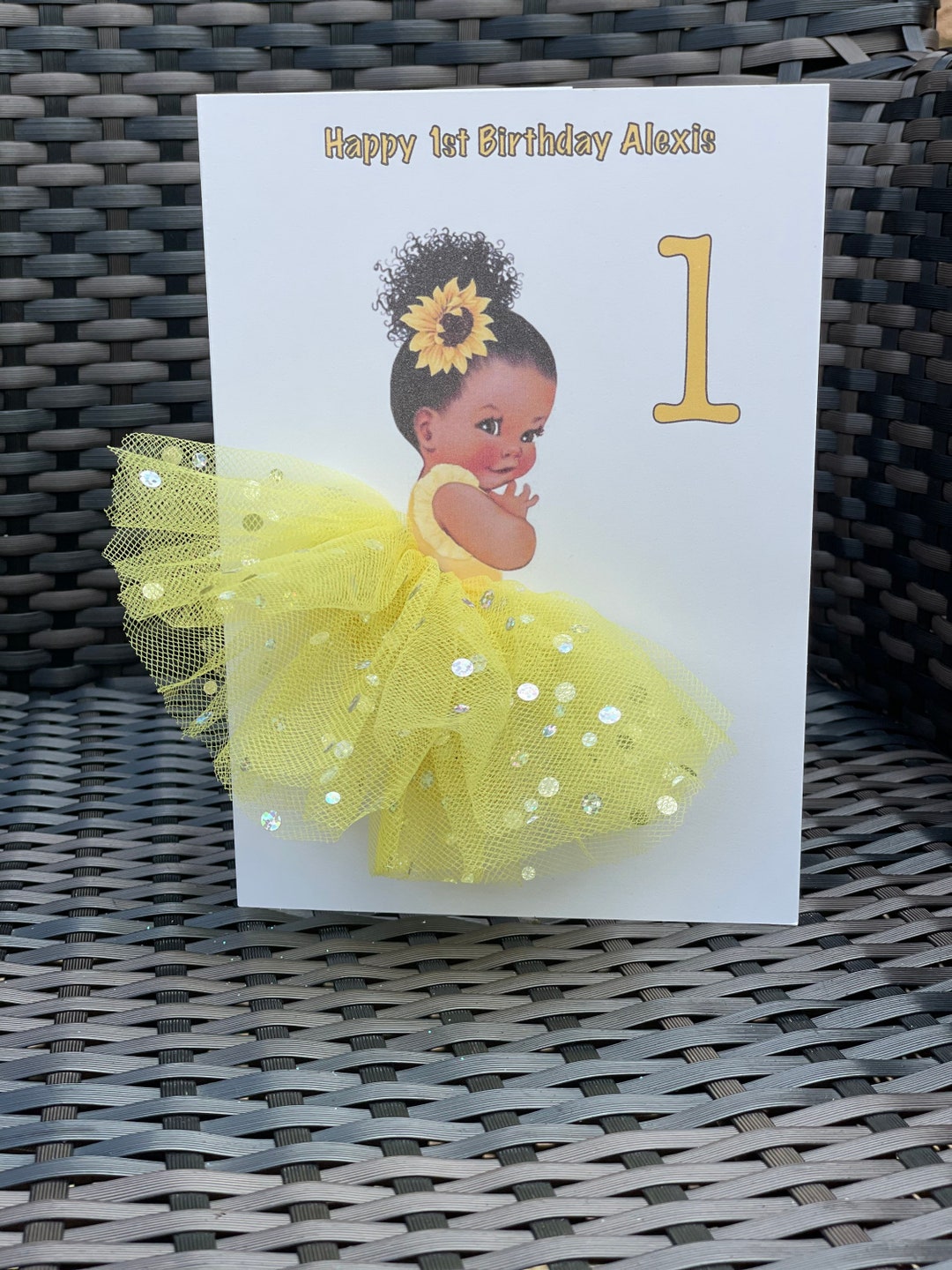 A5 Personalised First Baby Girl Birthday Card 1st 2nd Any Age Cute 3d ...