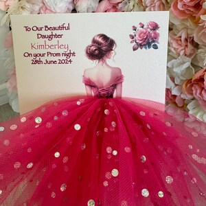 A5 A4 Large Handmade Personalised 3D Girl in Dress Birthday Card Prom ...