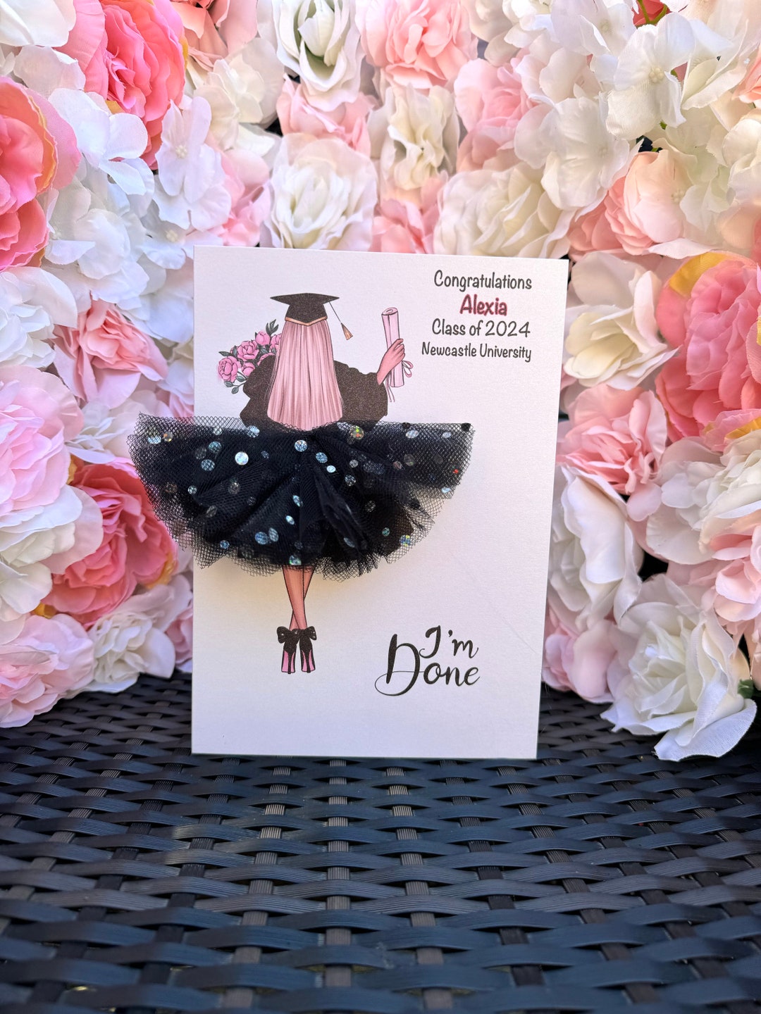 A5 A4 Large Personalised Girl in Dress Graduation Card Greeting Card ...
