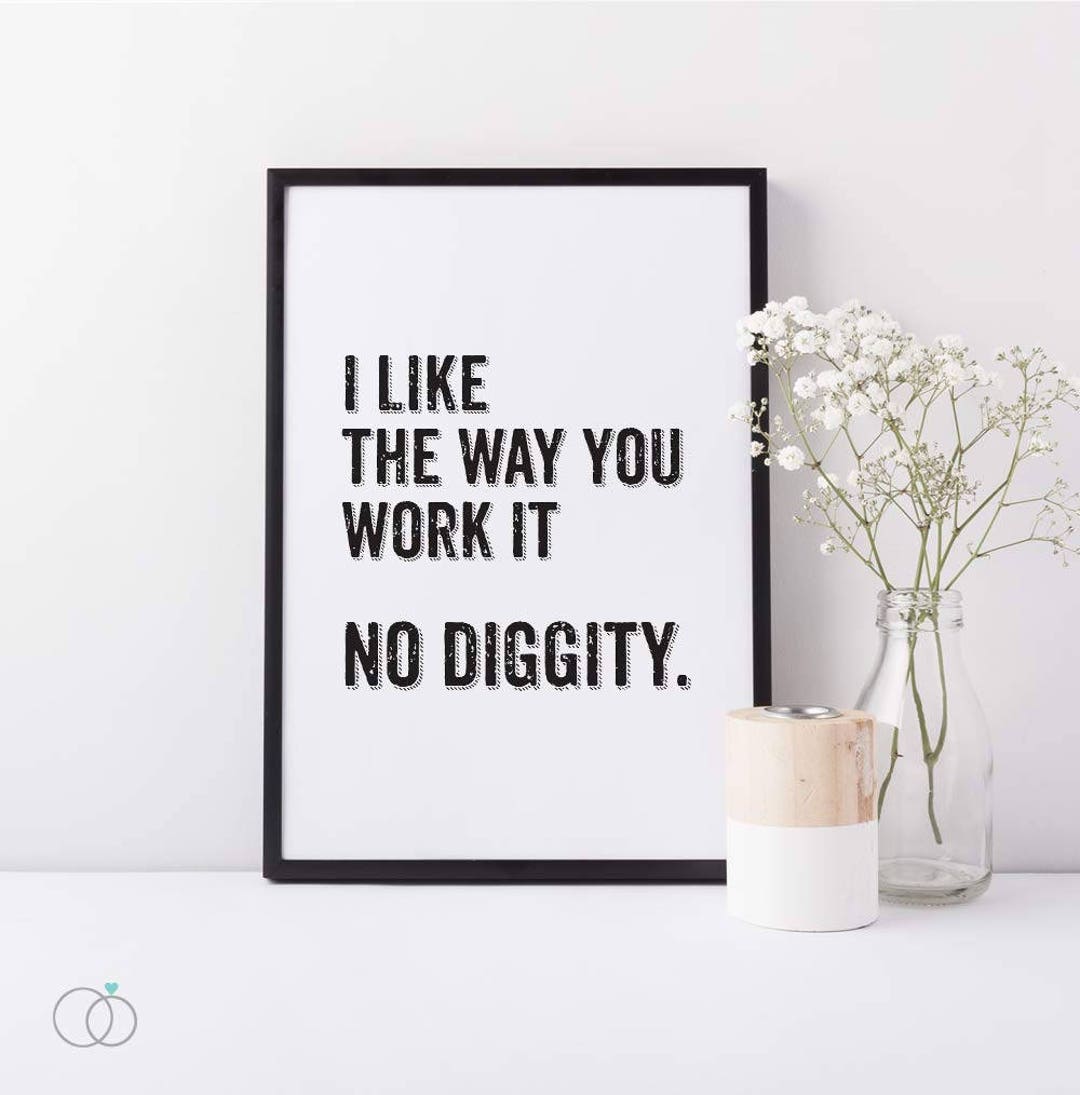 No Diggity Art Print - Blackstreet Lyric Print - 90's Music Art Print ...