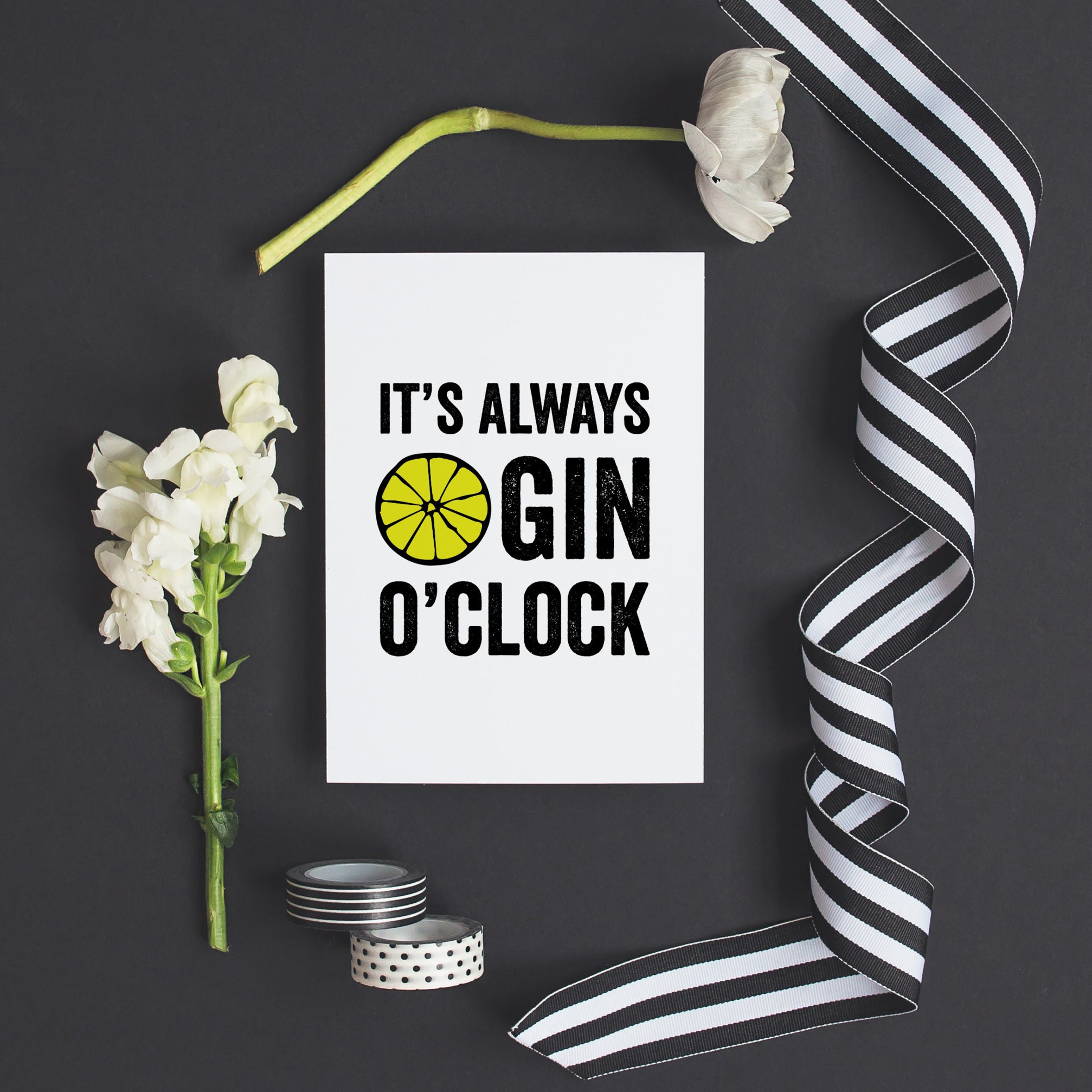 Gin Art Print It's Always Gin O'clock Print Gin - Etsy UK