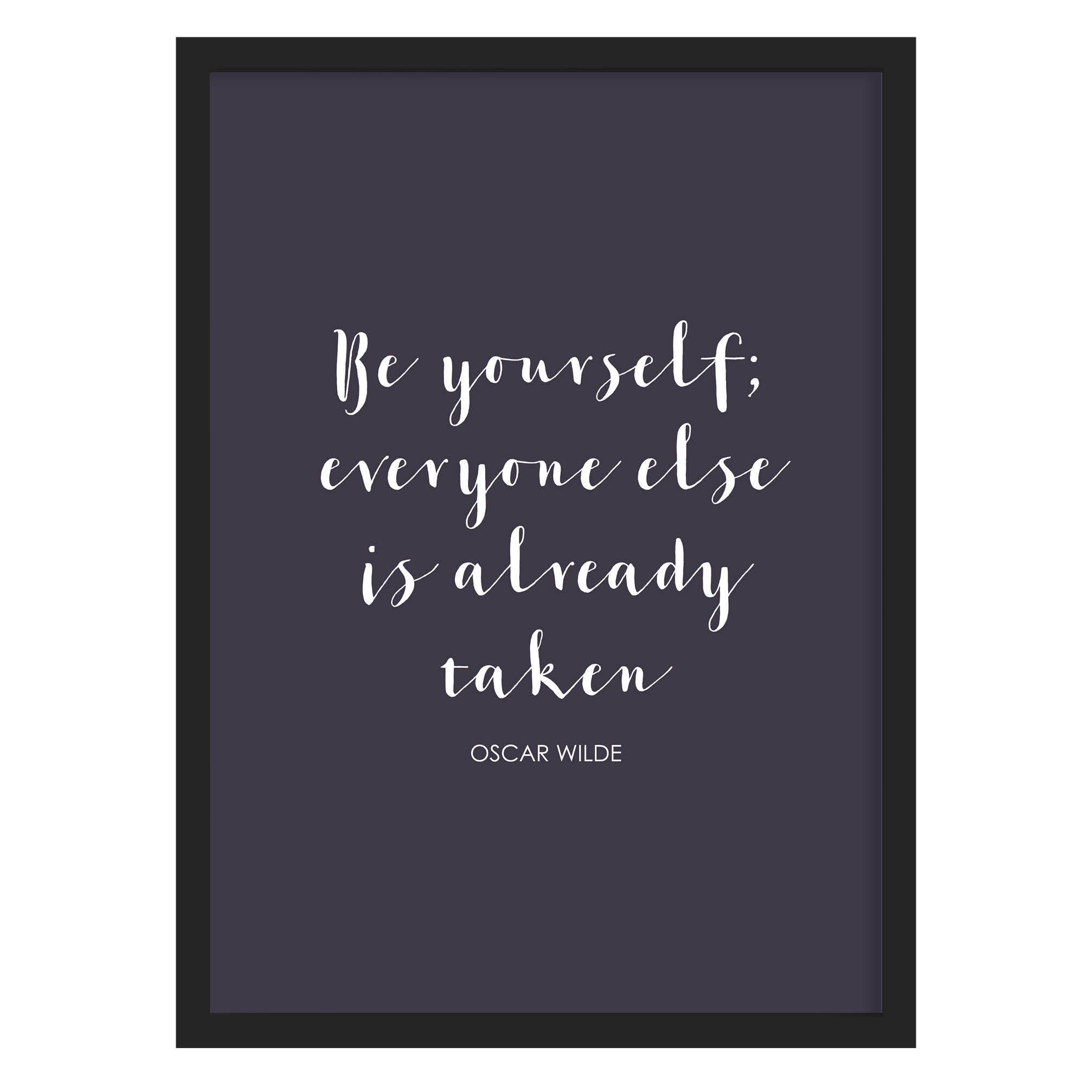 Oscar Wilde Quote Art Print Be Yourself Quote Be Yourself | Etsy