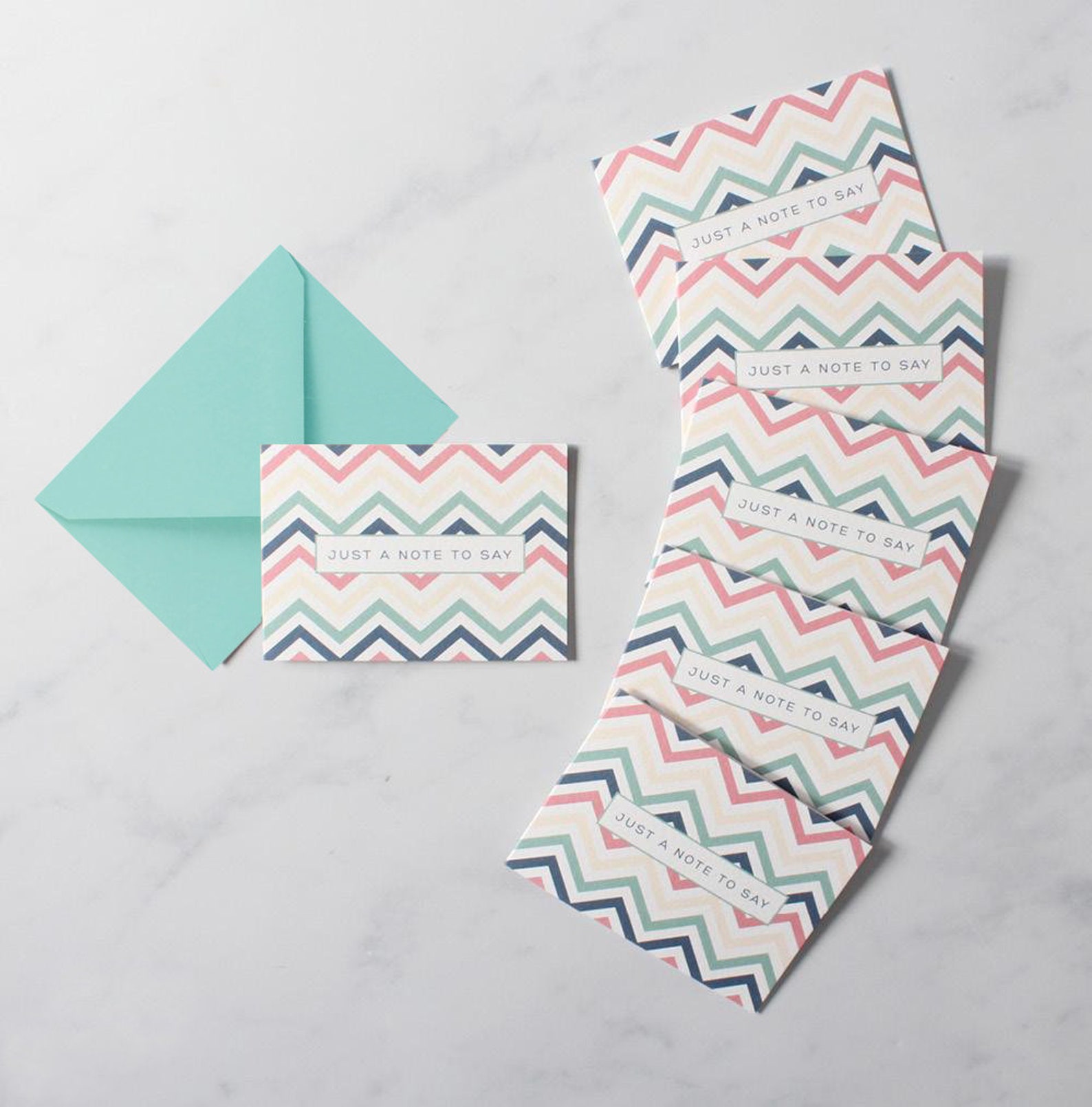 Chevron Mini Card Pack X6 Just to Say Chevron - Etsy