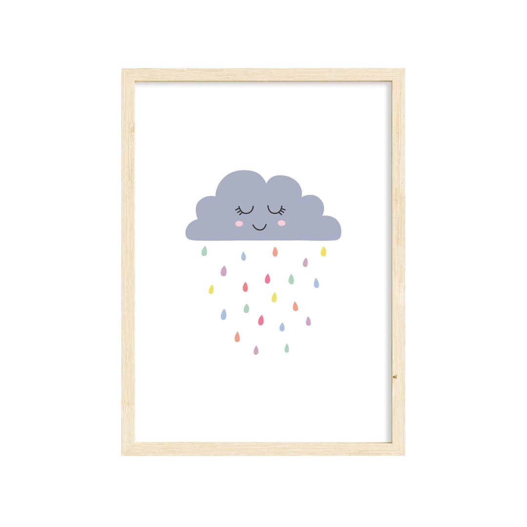 Rainbow Raincloud Art - Rainbow Wall Art - Etsy