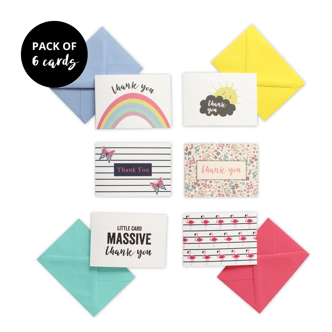 Mini Card Pack X6 - Mix Pack Thank You Cards - Etsy