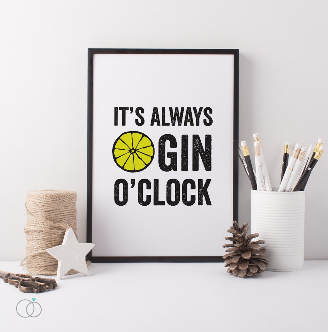 Gin Art Print It's Always Gin O'Clock Print Gin | Etsy