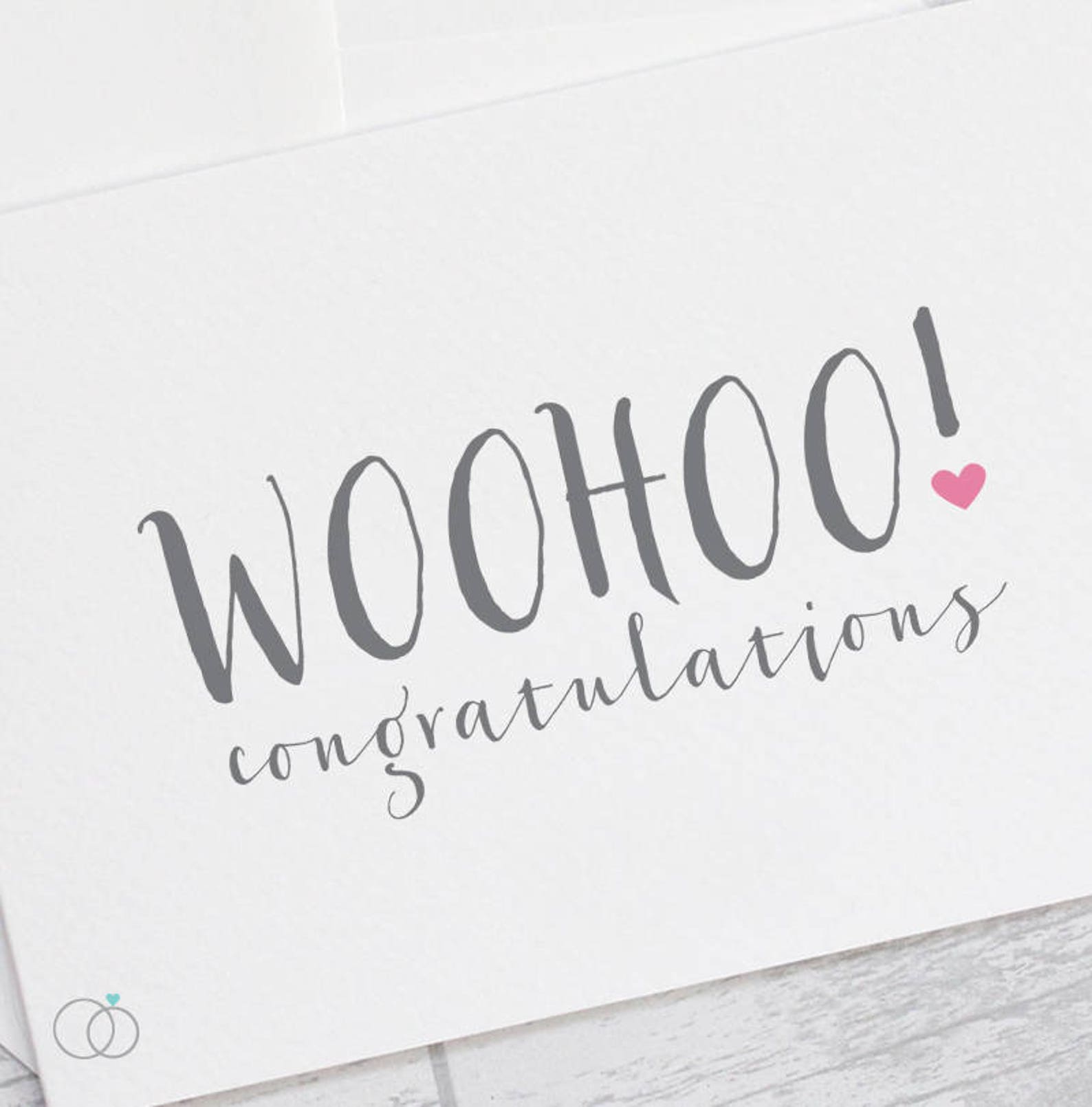 Engagement Card Woohoo Congratulations Card | Etsy