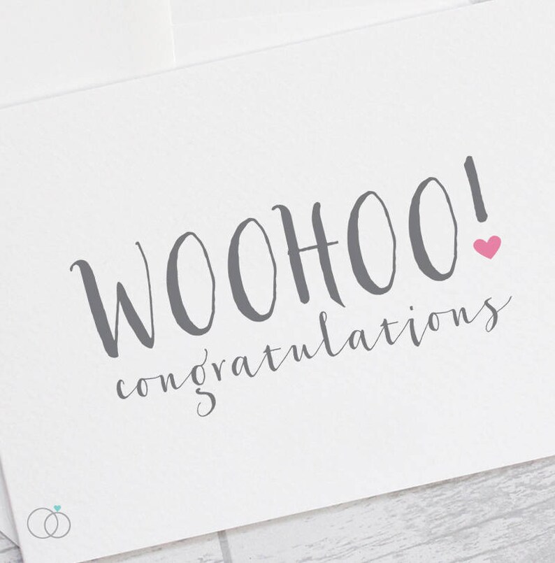 Engagement Card Woohoo Congratulations Card | Etsy