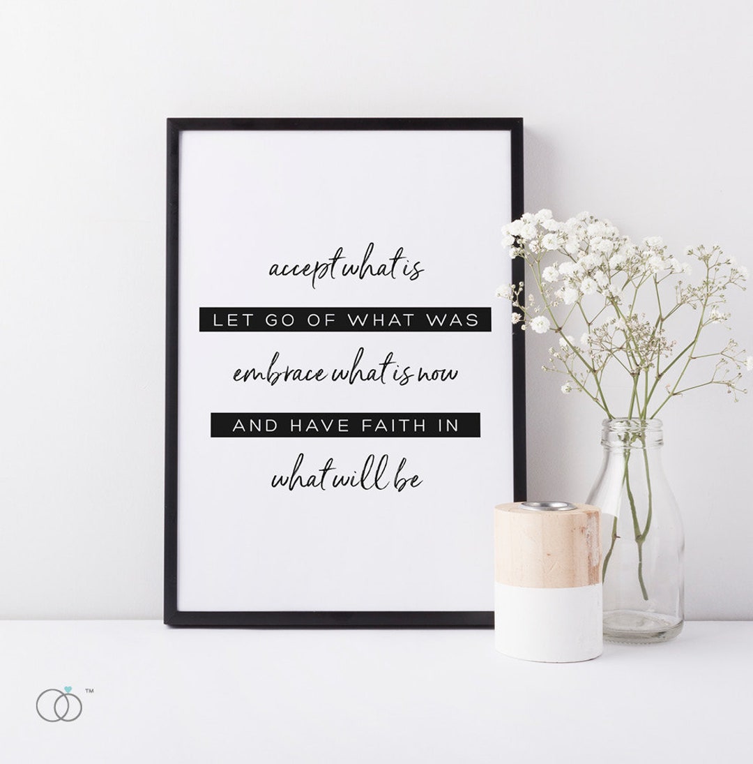 Accept Embrace Have Faith Quote Print - Acceptance Quote Wall Art - Etsy