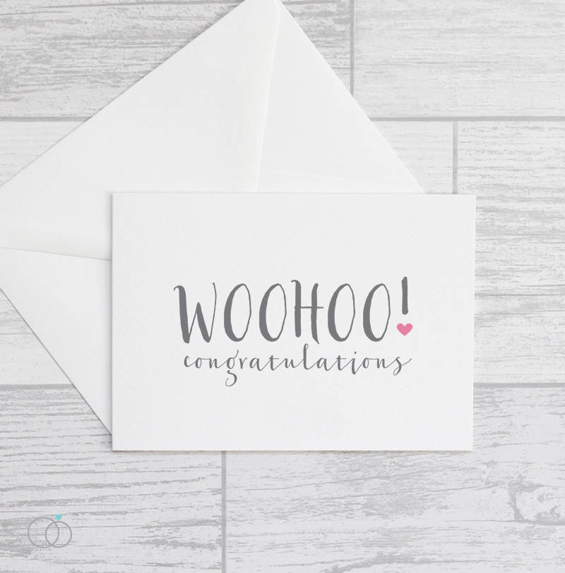 Engagement Card Woohoo Congratulations Card | Etsy