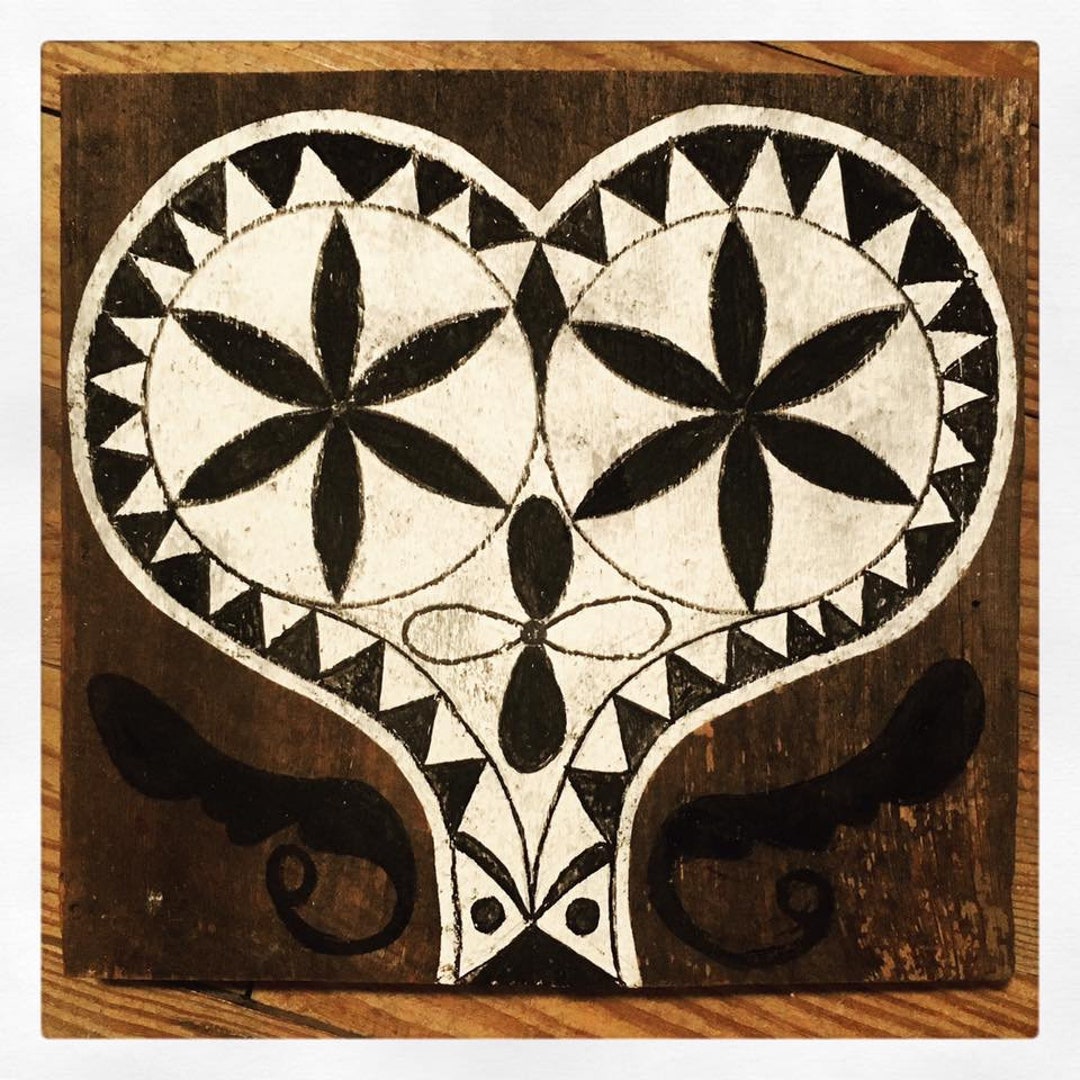 PA Dutch Heart With Rosettes Hex Sign - Etsy